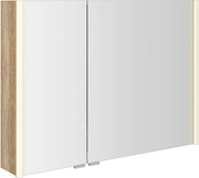 Sapho Alix - Zrcadlová skříňka s LED osvětlením 96x70x18 cm, 2x dvířka, dub alabama AX196-0022