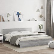 Rám postele s čelem a LED osvětlením šedý sonoma 180 x 200 cm 3207593