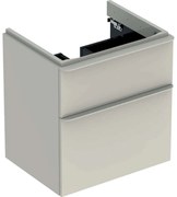 Geberit Smyle Square - Umyvadlová skříňka, 58x47x62 cm, 2 zásuvky, pískově šedá 500.352.JL.1