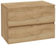 kielle Nefia - Skříňka včetně desky pod umyvadlo 80x55x46 cm, zlatý dub 50027S811
