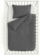 Kvalitex Dětské mušelínové povlečení tmavě šedé 90x135, 45x60cm 1x 90/135, 1x 40/60cm