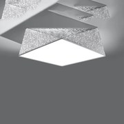Stropní svítidlo Hexa, 1x šedé plastové stínítko, (bílý plast), (fi 45 cm)