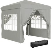 Pavilon Outsunny 2,5x2,5m, Voděodolný Stabilní Zimní Skládací Pavilon, UV Ochrana 50+, Skládací Party Stan Zahradní Stan s 4 Bočními Panely a Taškou,
