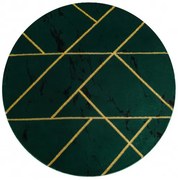 Dywany Łuszczów, Kusový koberec Emerald geometric 1012 green and gold kruh, 120x120 (průměr) kruh, zelená, chodba / předsíň