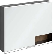 Villeroy & Boch My View+ - Zrcadlová skříňka s LED osvětlením 100x75x17 cm, 2 dvířka, Kansas Oak/matná černá B48210RH