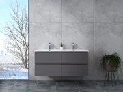 Dijon || Matná antracitově šedá koupelnová skříňka s umyvadlem, 120 cm