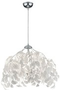 Bílé závěsné svítidlo Trio Pendant Leavy, výška 150 cm