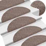Schodové rohože samolepicí 10 ks 56x17x3 cm světle hnědé půlkulaté 149675
