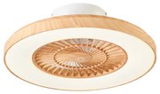 Stropní ventilátor s efektem dřeva a hvězdným efektem 60 cm vč. stmívatelné LED s dálkovým ovládáním - Climo