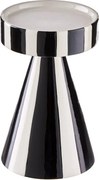 STRIPES Svícen na sloupovou svíčku 15 cm - černá/bílá