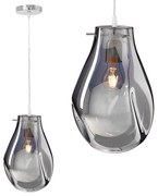 Toolight Skleněná závěsná stropní lampa APP329-1CP stříbrná