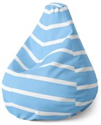Sablio Sedací vak Pear Modrobílé pruhy - 140 x 100 x 25 cm