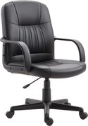Ergonomická a otočná kancelářská židle Vinsetto, kancelářské křeslo s nastavitelnou výškou v umělé kůži 60x60x94-103cm Černá | Aosom