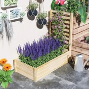 Outsunny Čtvercový dřevěný zahradní květináč s treláží 115 x 60 x 110 cm v přírodním dřevě | Aosom