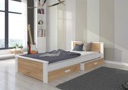 ADRK Postel ALDEX, CH-Alde-W+OGOLD-190-E1930, 180x90 cm, bílá/zlatý dub