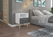 ADRK Furniture Noční stolek se zásuvkou LOGAN NS-Log-W+GR-L013