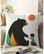 Povlak na polštář s příměsí bavlny Minimalist Cushion Covers Bear, 55 x 55 cm