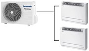 Parapetní Klimatizace Panasonic Ufe 1+2 ( 2,5kW + 2,5kW) Multi-split R32