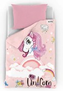 Kvalitex Ložní povlečení pro mladé 140x200, 70x90cm Unicorn růžové 1x 140/200, 1x 70/90cm