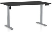 Výškově nastavitelný stůl OfficeTech B, 120 x 80 cm, šedá podnož, černá