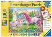 Ravensburger puzzle magičtí jednorožci xxl 100 dílků + omalovánky