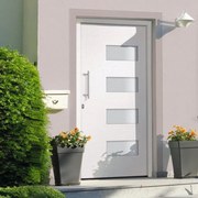 Vchodové dveře hliník a PVC bílé 110 x 210 cm 3056823