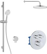 kielle Oudee - Termostatická baterie pod omítku, pro 2 spotřebiče, s příslušenstvím EcoSpare a tělesem, chrom 20602SPT30