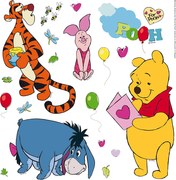 Dětská samolepka DISNEY MEDVÍDEK PÚ 2 30x30 cm