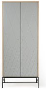 Šedá šatní skříň 80x190 cm Mia - Woodman