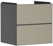 Hansgrohe Xevolos E - Umyvadlová skříňka 58x58x48 cm, 2 zásuvky, matná šedá/bronz 54177390