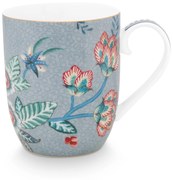 Pip Studio Flower Festival hrneček 180ml, modrý (hrnek z tenkostěnného porcelánu)