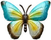 Nástěnná kovová dekorace motýl BUTTERFLY 40 cm - více barev Barva: Modrá
