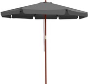 Dřevěný slunečník antracitový Ø330cm UV ochrana 50+ 108782
