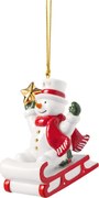 Villeroy & Boch Závěsná porcelánová ozdoba Christmas Classics 2025, Sněhulák, 8,7 cm 14-8675-4351