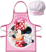 Dívčí / detská zástěra s kuchařskou čepicí Minnie Mouse - Disney - motiv Delicious - pro děti 3 - 8 let