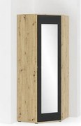 Eka Rohová skříň se zrcadlem Trinity 43 cm Barva dřeva: Dub Artisan + Černá