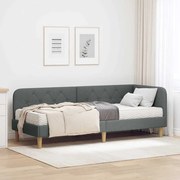 Rohový rám postele Tmavě šedá 80 x 200 cm textil 3394102