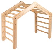 Pikler trojúhelník z borovicového dřeva v přírodní barvě 112x61x94 cm Montessori – Meowbaby