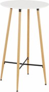 Barový stůl, bílá/dub, průměr 60 cm, IMAM