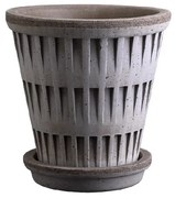 Květináč Pantheon s podmiskou Raw Grey 18 cm Bergs Potter