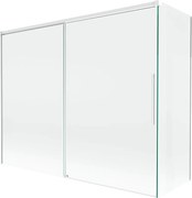 Mexen Rox, 2-křídlová posuvná vanová zástěna 190 + 80 x 150 cm, 8mm čiré sklo, bílý profil, 8C9-190-080-20-00