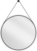 Mexen String, kulaté koupelnové zrcadlo na pásku 70 cm, barva rámu černá matná, 9854-070-070-000-70