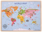 Bigjigs Toys Dřevěná puzzle mapa světa