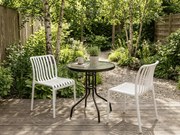 Zahradní set TREGO ISLAND - 2 židle a kulatý stůl ø 60 cm, bílá