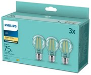 LED žárovky Philips CLASSIC 75W A60 E27 WW 3ks