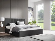 Eka Čalouněná postel LINA 90x200 cm Barva látky Trinity: Tmavě šedá (Trinity 2315), Úložný prostor: Bez úložného prostoru