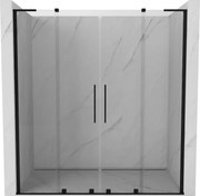 Mexen Velar L Duo, posuvné sprchové dveře do otvoru 170 cm, 8mm čiré sklo, černá matná, 871-170-003-02-70