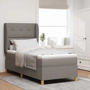 Postel s boxspringem s čelo Taupe 200 x 100 cm textil 3340743
