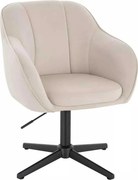 LuxuryForm DESIGN Otočná židle AVOLA VELUR na černém kříži - krémová
