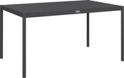 Outsunny zahradní stůl jídelní stůl pro 6 osob stůl na terasu stůl na balkon z hliníku tmavě šedý 145x90x74 cm na zahradu terasu